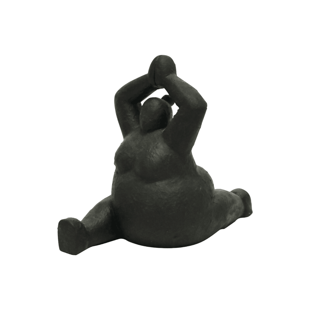 Yoga Pose Lady Black Resin Sculpture | Mirra Interiors