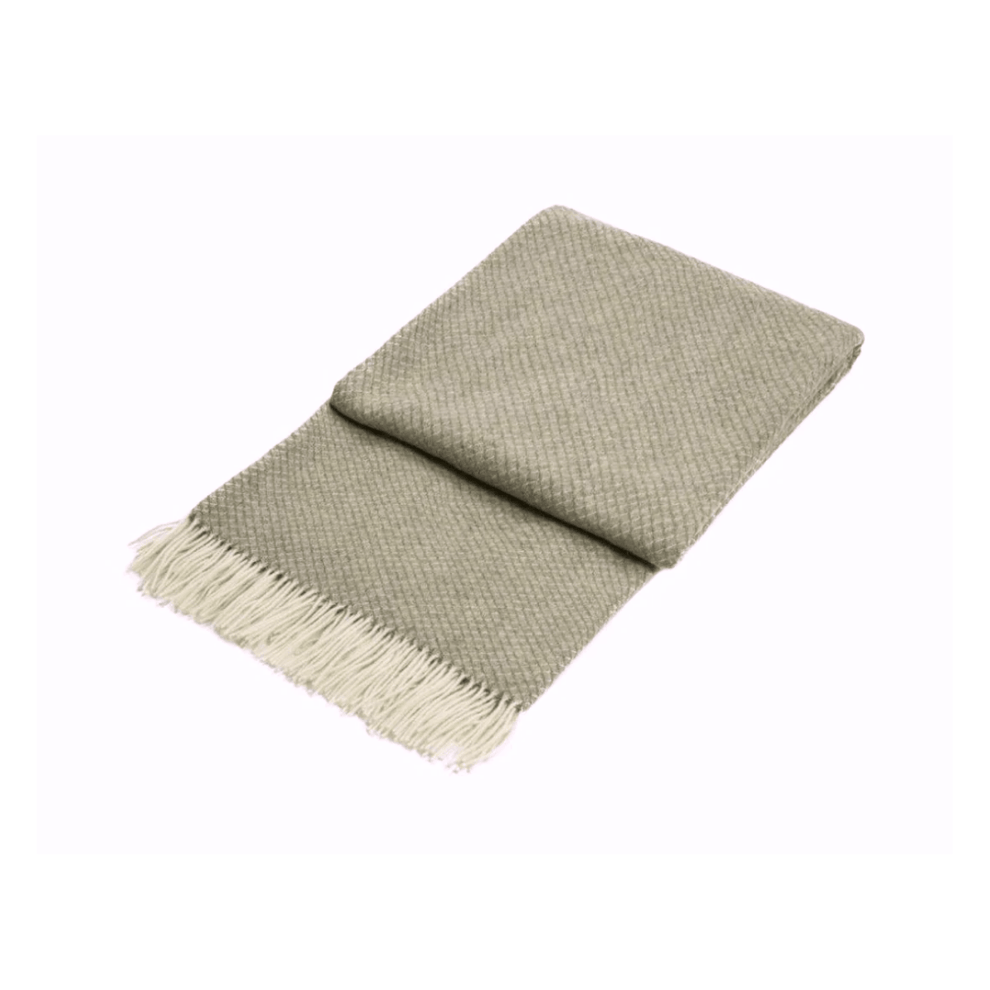 Henley Beige Merino Wool & Cashmere Blend Throw Rug | Mirra Interiors