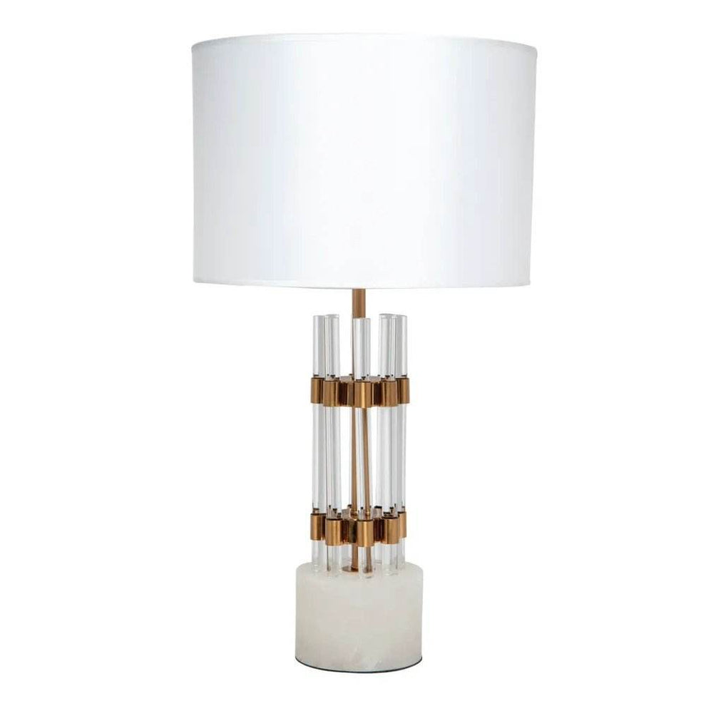 Astrid Glass Rod Table Lamp in Brass | Mirra Interiors