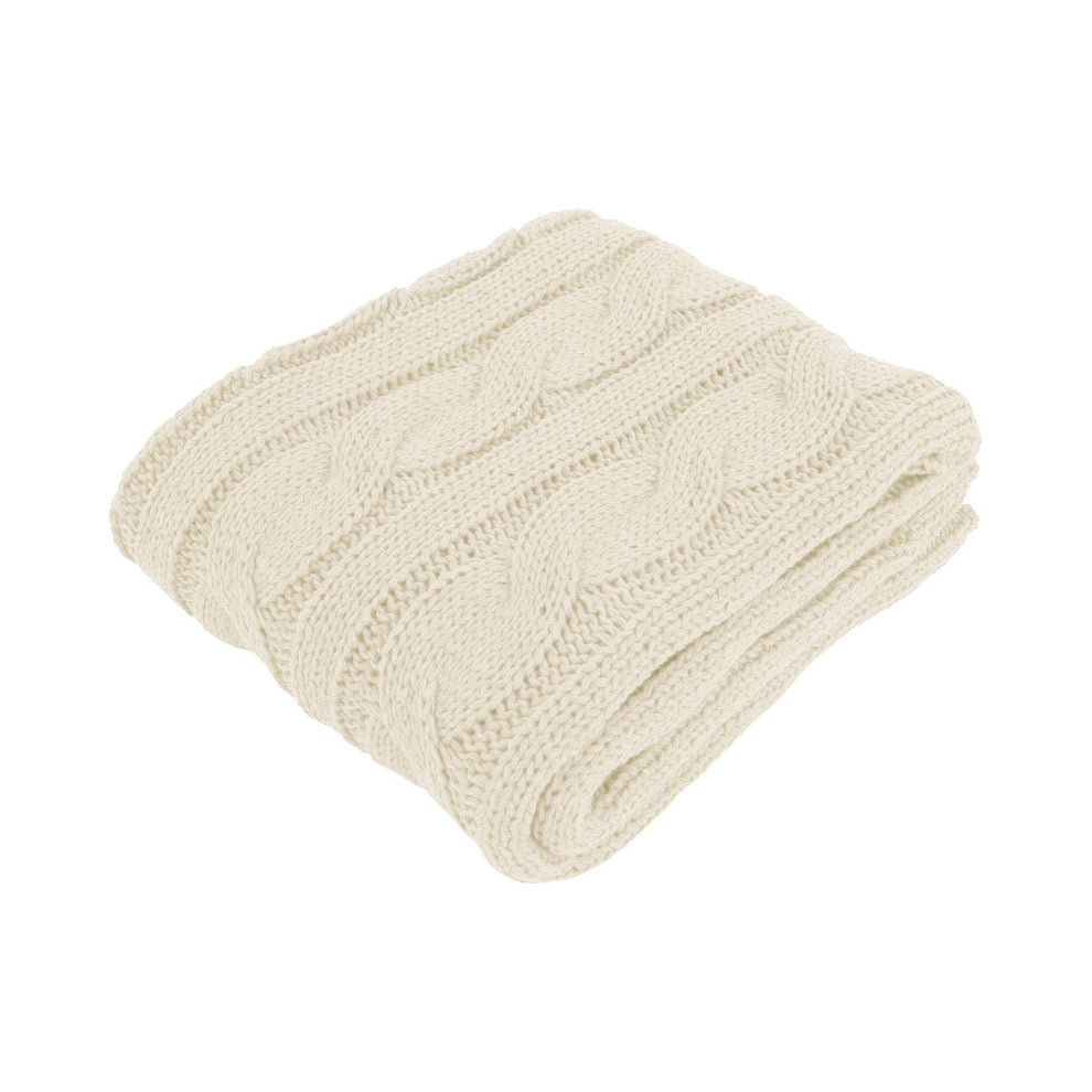 Remy Cream Warm Cable Knit Chunky Throw | Mirra Interiors